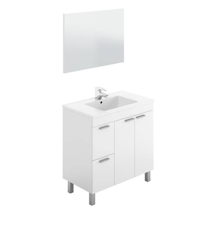 Mueble de Baño Aroa 2p2c 80cm color Blanco con espejo | Topmueble